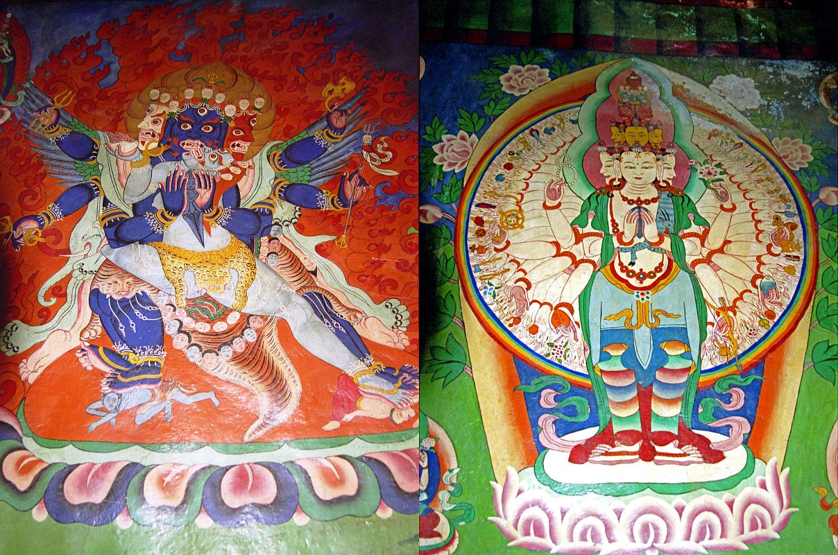 109 Marpha Gompa Paintings - 6-Armed Mahakala With Consort, 1000-armed ...