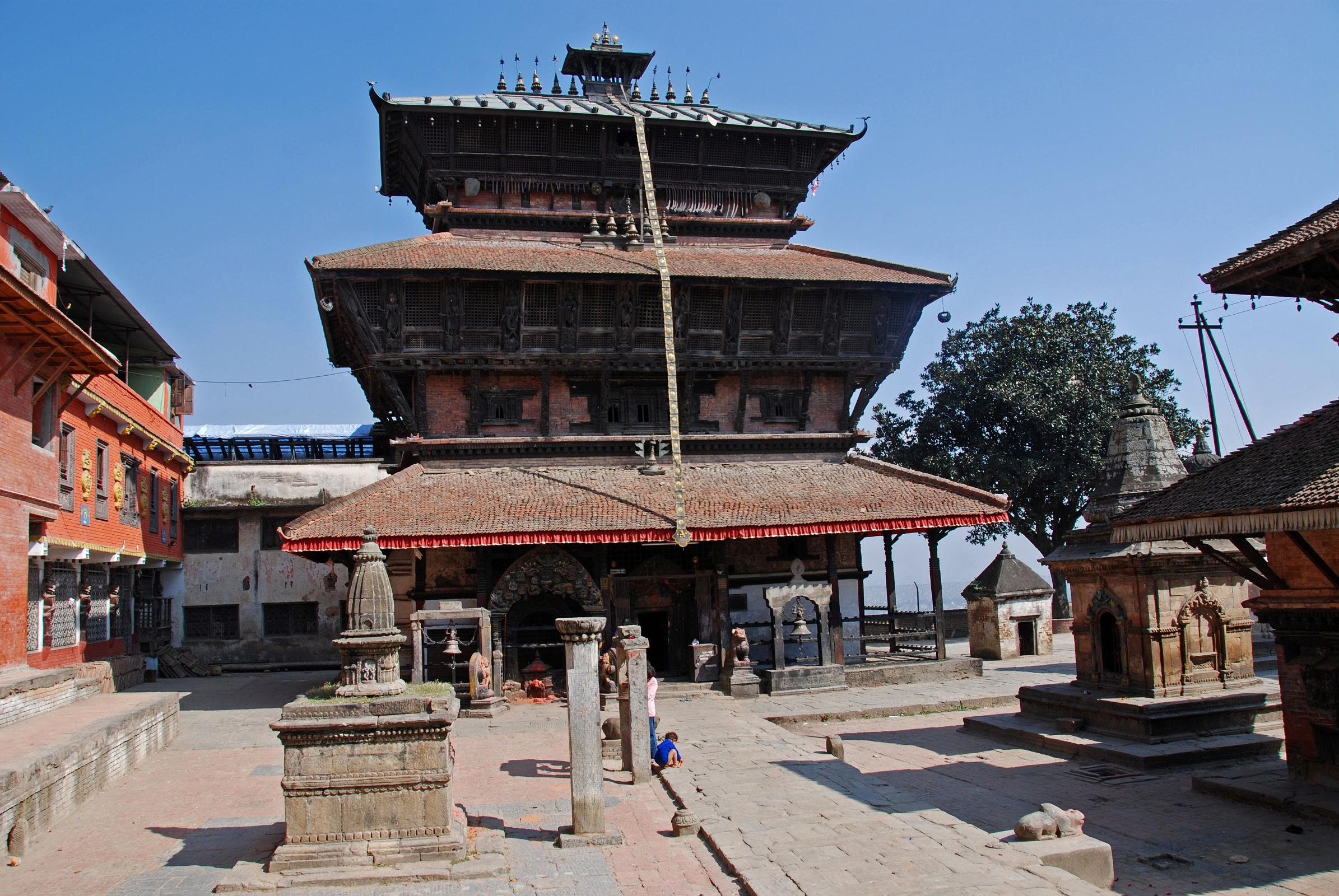 Kathmandu 09-2 Kirtipur Bagh Bhairav Temple Full View