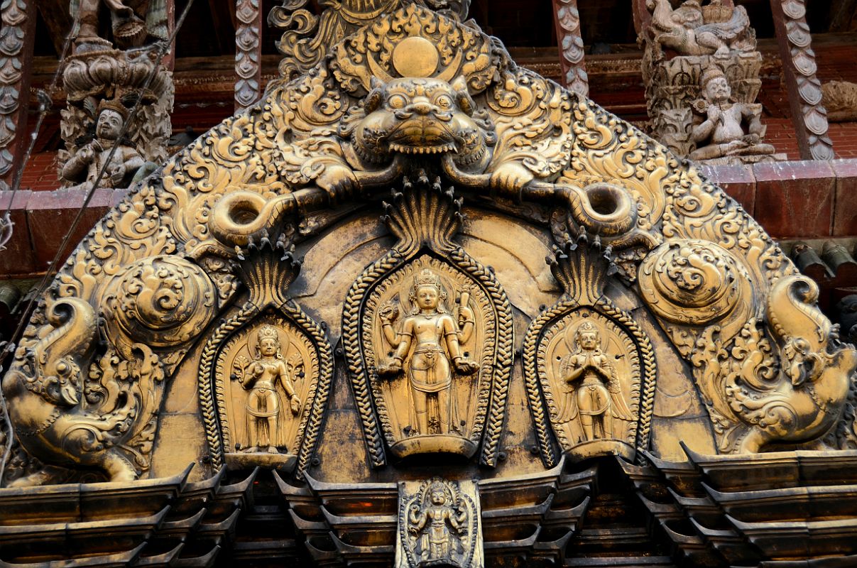 Kathmandu Changu Narayan 18 Lakshmi, Vishnu And Garuda On The Torana ...